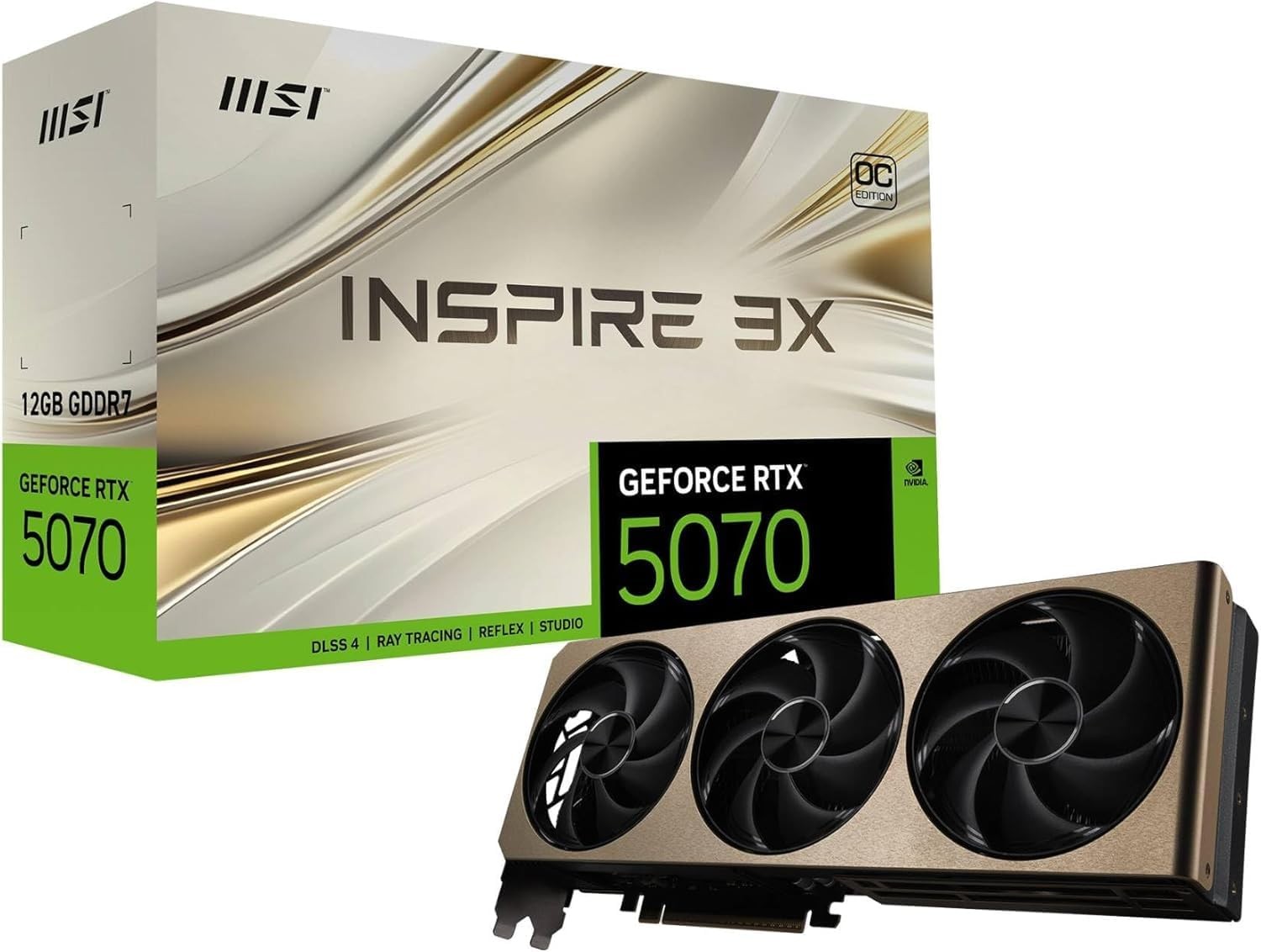 MSI NVIDIA GeForce RTX 5070 12G Inspire 3X OC Carte Graphique 12 Go...